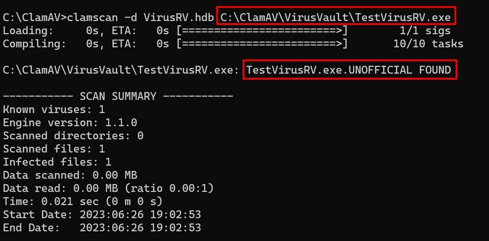 تكوين عمليات الكشف المخصصة - متقدمة باستخدام ClmAV SIGTOOL.EXE على Windows - Cisco