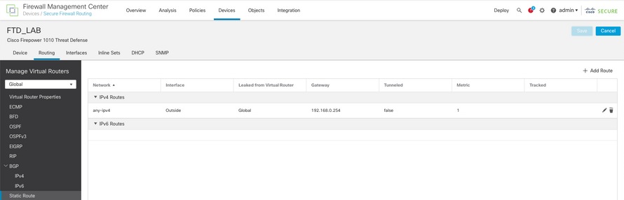 Configure o NAT 64 no firewall seguro gerenciado pelo FMC - Cisco