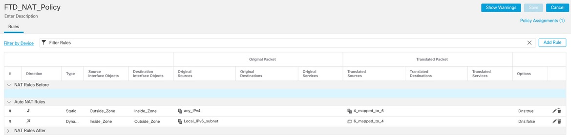 Fmcによって管理されるセキュアファイアウォールでのnat 64の設定 Cisco