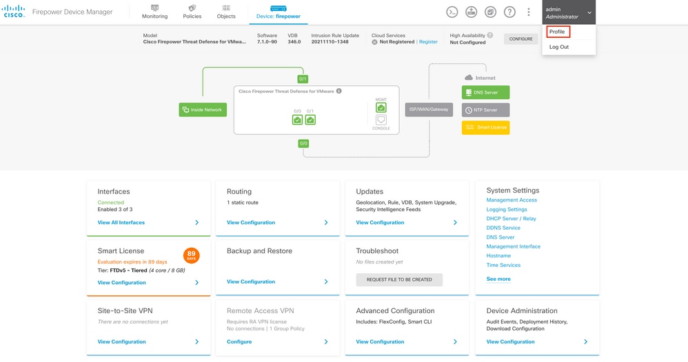 更改安全防火墙设备上用户的密码 - Cisco