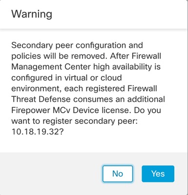 在FMC上配置高可用性 - Cisco