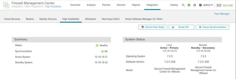 Configurar a alta disponibilidade no FMC - Cisco