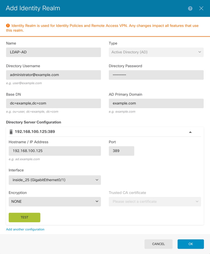 Fdmによって管理されるftdでのravpnのldap属性マップの構成 Cisco
