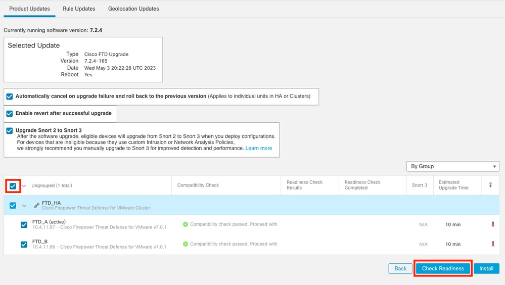 تتم إدارة برنامج FTD HA من قبل FMC - Cisco