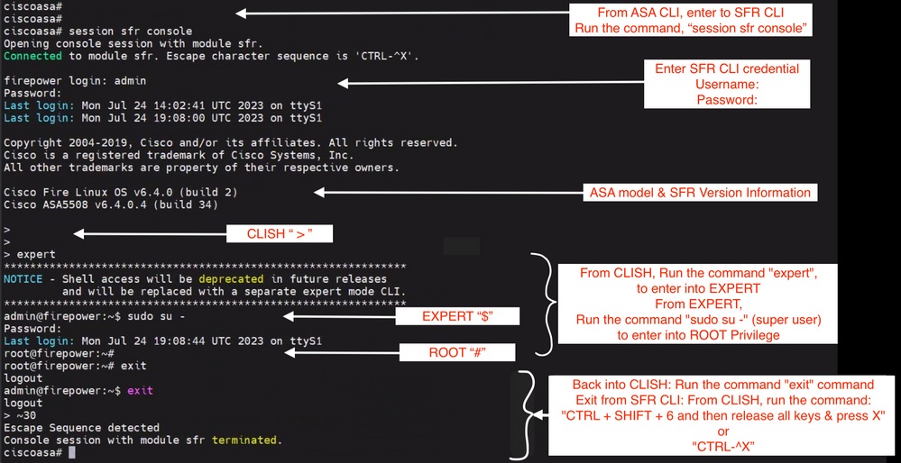 Comprensión de los modelos de Firepower, los administradores y los comandos de inicio de sesión ...