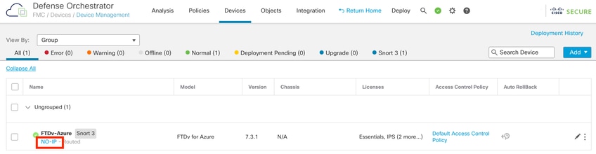 Distribuisci interfaccia dati ridondante in Azure FTD Gestito da CD-FMC ...
