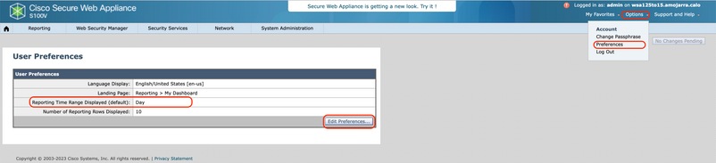 Secure Web Appliance 대시보드 복구 및 사용자 지정 Cisco