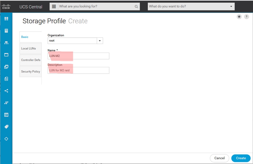 從UCS Central配置M2硬體Raid - Cisco