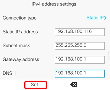 Configuration des paramètres d'adresse IP (Static Internet Protocol ...