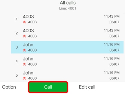 Manage Recent Calls List on a Cisco IP Phone 7800 or 8800 Series ...