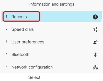 Manage Recent Calls List on a Cisco IP Phone 7800 or 8800 Series ...