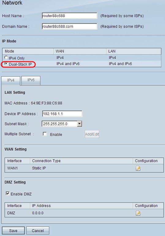 Configuración del puerto de zona desmilitarizada con máscara de subred ...