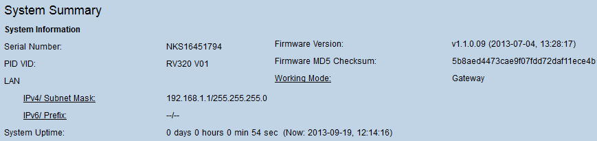 在RV320 VPN路由器上升级固件版本1.0.1.17后GUI不可访问的解决方法 - Cisco