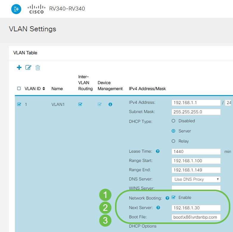 Configuración del Arranque de Red a través de PXE en Routers de la ...