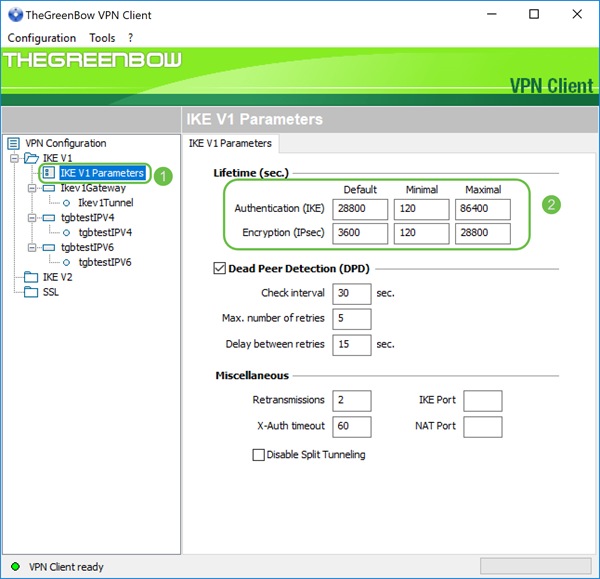 إعداد عميل VPN ل GreenBow IPsec واستخدامه للاتصال بموجهات RV160 و RV260 ...