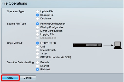 스위치에서 구성 파일 다운로드 또는 백업 Cisco