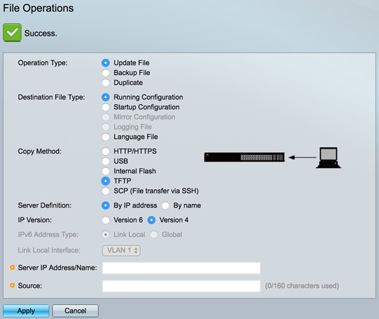 スイッチのコンフィギュレーションファイルの更新 - Cisco