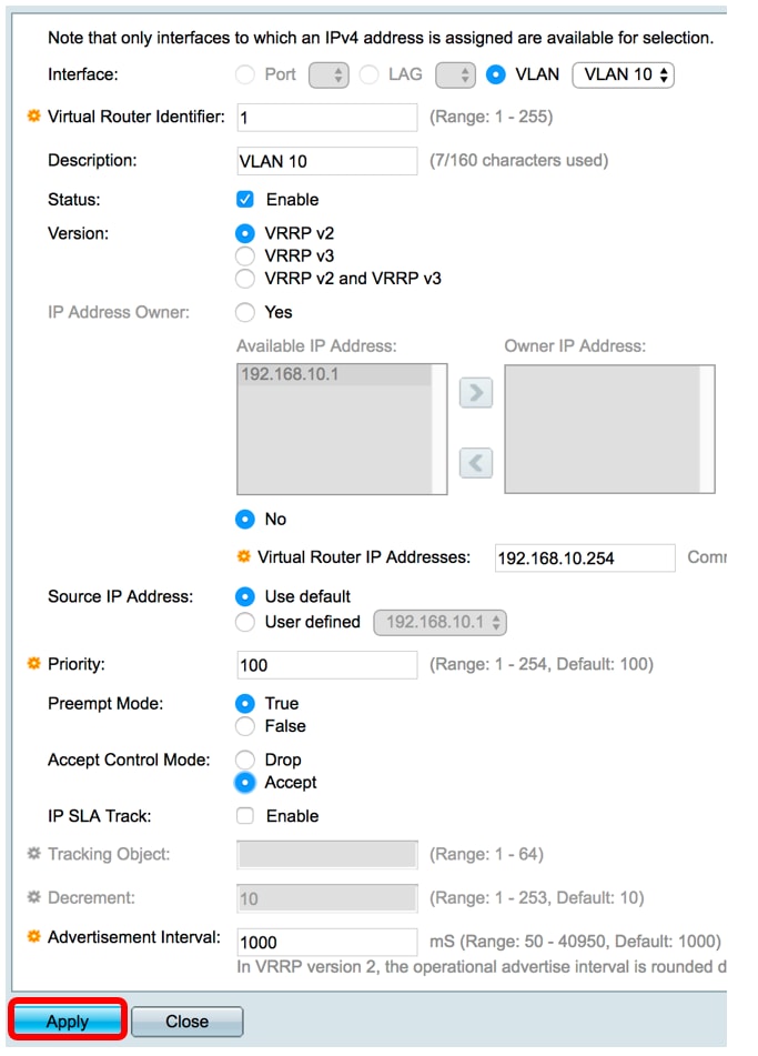 Configuración de routers virtuales VRRP en un switch SG550XG - Cisco