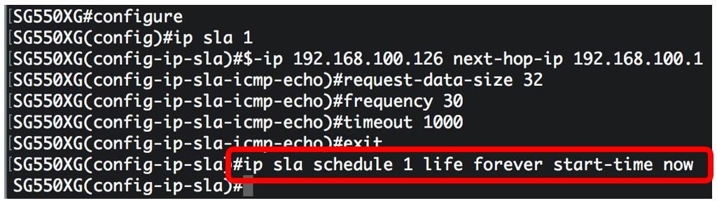 Configuración del seguimiento de SLA de IP para rutas estáticas de IPv4 en un switch SG550XG a ...