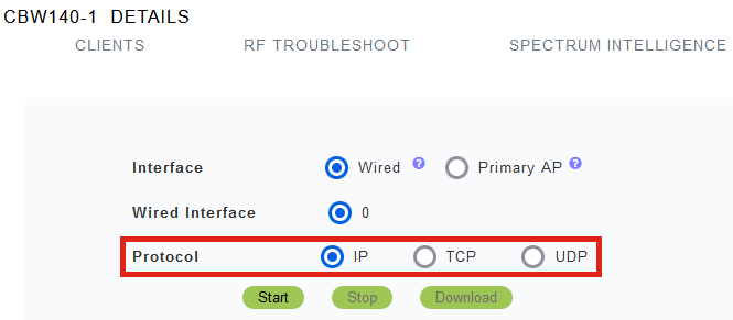Acquisizione dei pacchetti integrata in CBW - Cisco