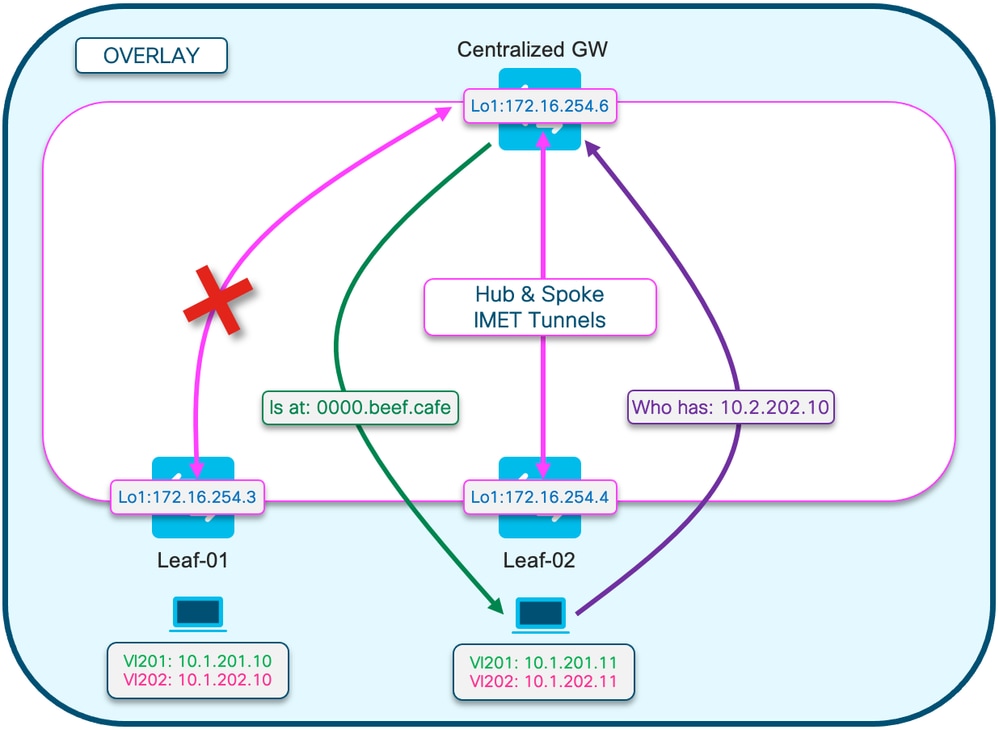 Implemente la segmentación de superposición protegida BGP EVPN en los ...