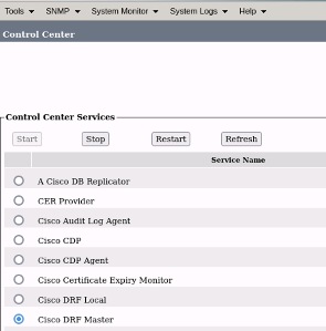 Solucionar problemas de falha de backup de CER com mensagem de erro - Cisco
