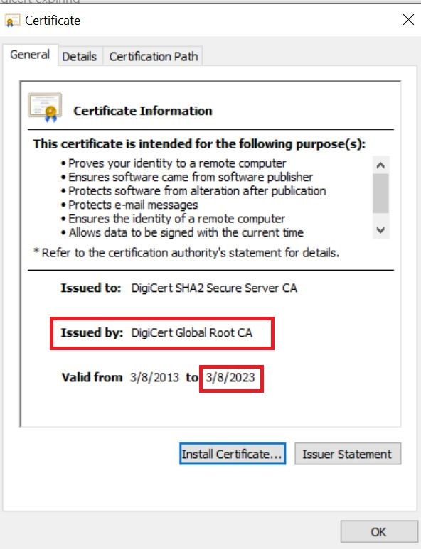 2023년 3월 8일에 Expressway Intermediate DigiCert 글로벌 루트 CA 인증서 만료 문제 해결 - Cisco