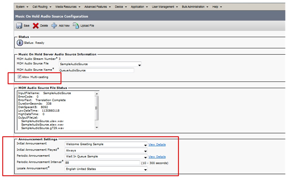 CUCM-native Call Queuing-functie configureren - Cisco