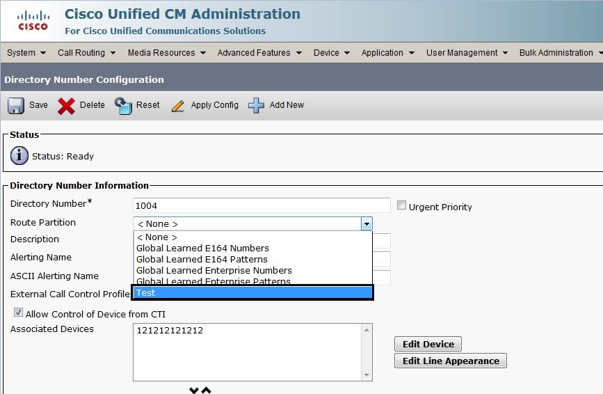 パーティションおよびコーリング サーチ スペースの設定 - Cisco