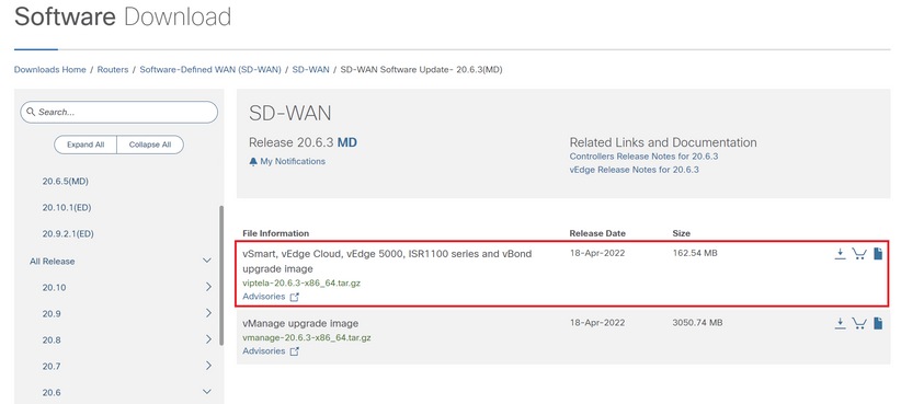 使用vManage GUI或CLI升级SD-WAN控制器 - Cisco