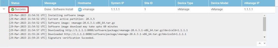 使用vManage GUI或CLI升级SD-WAN控制器 - Cisco