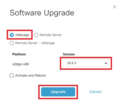 使用vManage GUI或CLI升级SD-WAN控制器 - Cisco