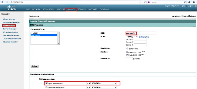 Exemple de configuration de WEP sur un point d'accès autonome - Cisco