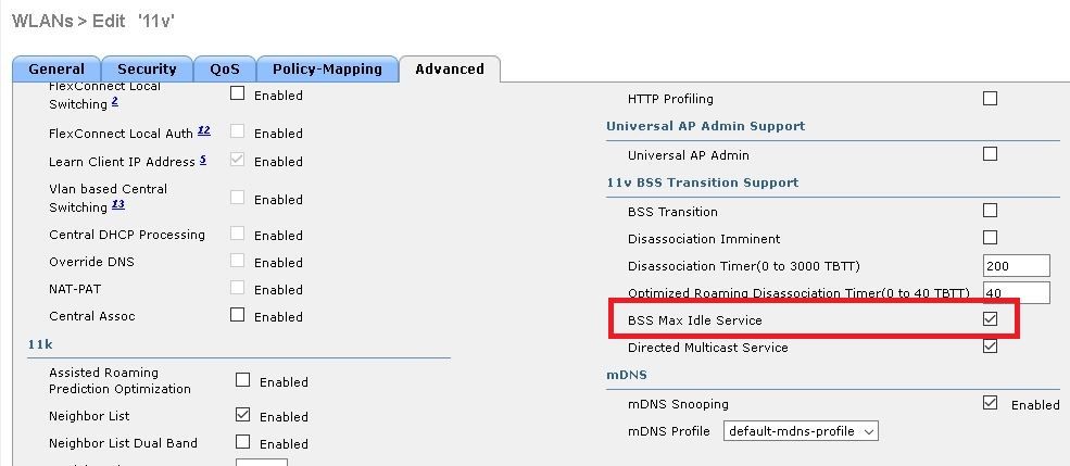 AireOS WLC의 802.11v BSS(Basic Service Set) - Cisco