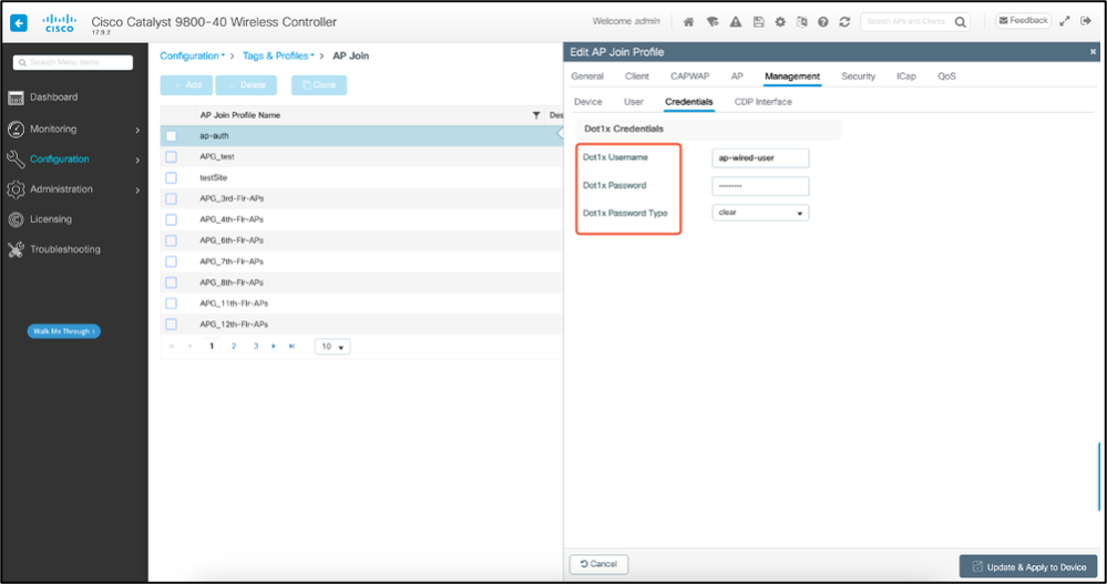 在ap上配置8021x，以使用lsc进行peap或eap Tls Cisco