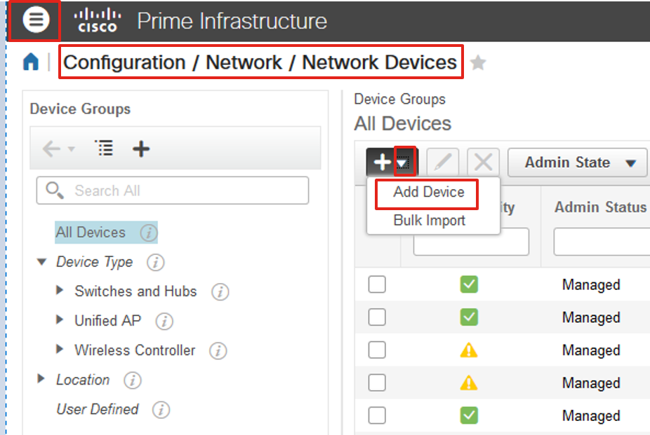 Gestione Catalyst serie 9800 Wireless Controller con Prime Infrastructure con SNMP V2 y V3 y ...
