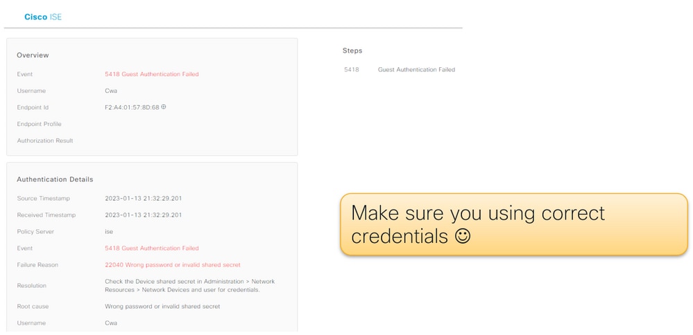 Solucionar Problemas Da Autenticação Da Web Central Cwa Com O