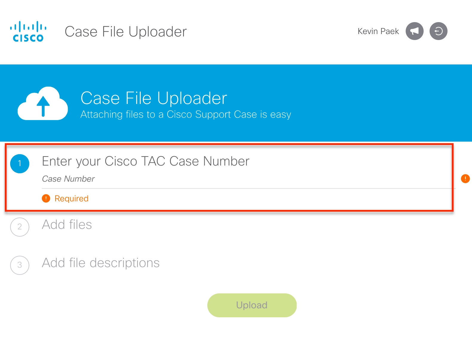 Carregamentos de arquivo do cliente no Cisco Technical Assistance ...