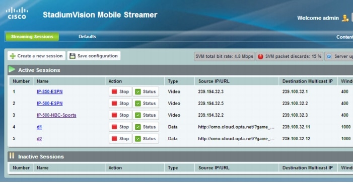Release 1.3: Cisco StadiumVision Mobile Streamer Administration Guide ...