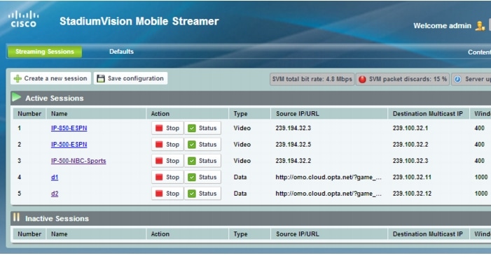 Release 1.3: Cisco StadiumVision Mobile Streamer Administration Guide ...
