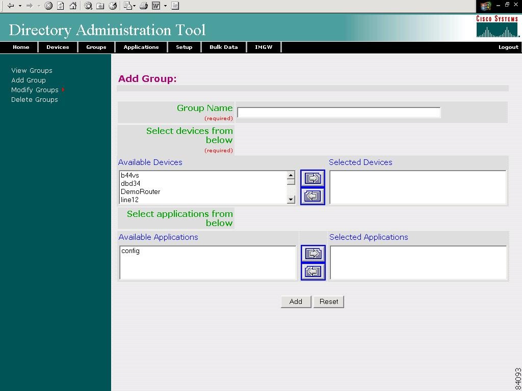 Cisco CNS Configuration Engine Administrator Guide, 1.4 - Directory Administration Tool [Cisco ...