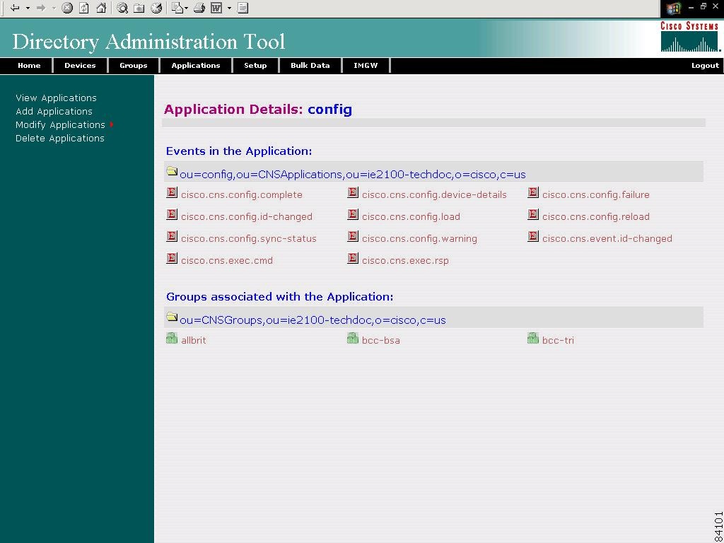 Cisco CNS Configuration Engine Administrator Guide, 1.4 - Directory Administration Tool [Cisco ...