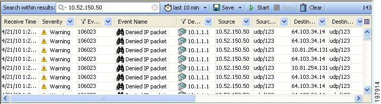 User Guide for Cisco Security Manager 4.27 - Viewing Events [Cisco ...