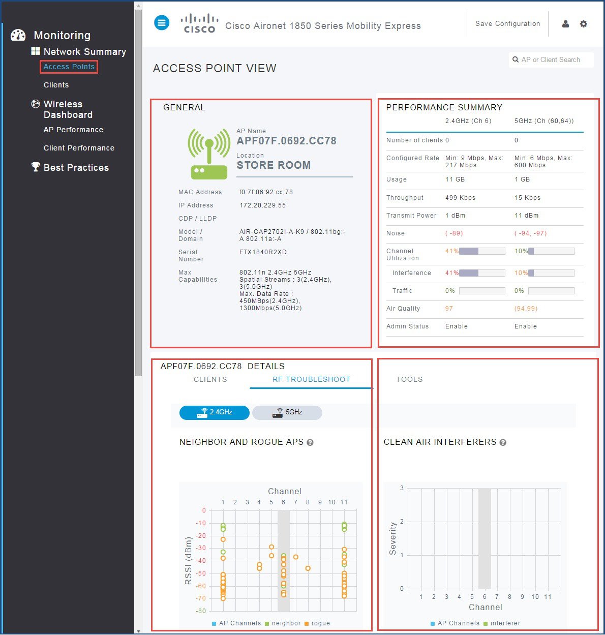 Cisco Mobility Express Deployment Guide - Monitoring Mobility Express ...