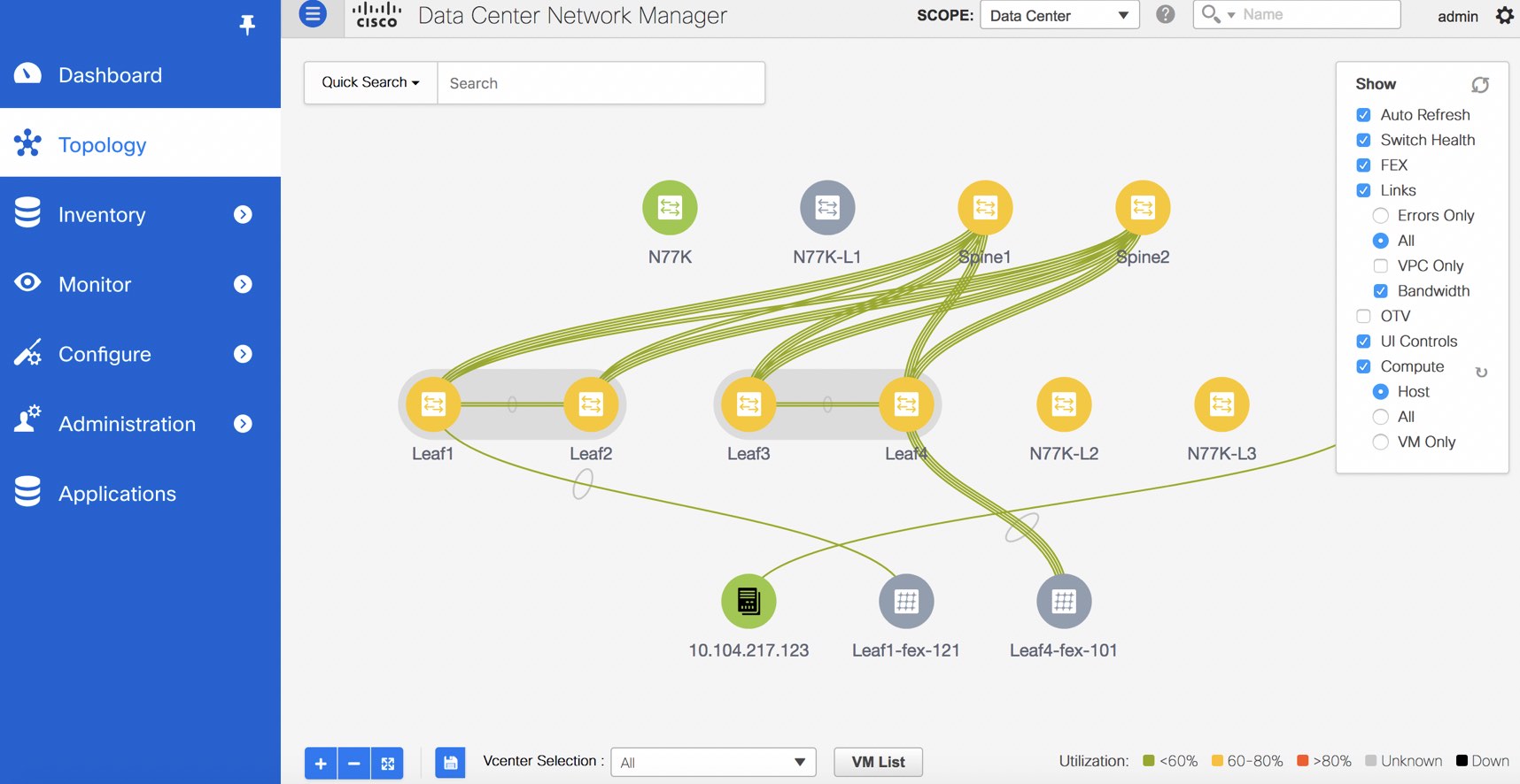 Cisco DCNM Classic LAN Configuration Guide, Release 11.2(1) - Topology ...