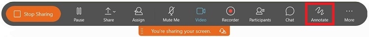 Video Conferencing - Options Available on the Annotate Toolbar in the ...