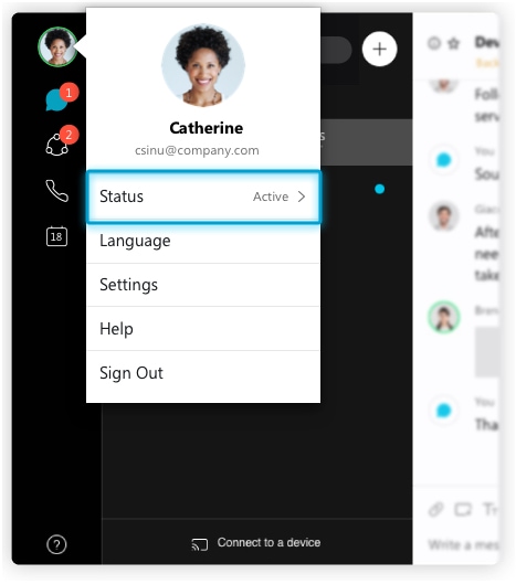 Open Settings from Your Profile Picture in Cisco Webex Teams