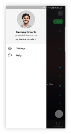 Open Settings from Your Profile Picture in Cisco Webex Teams