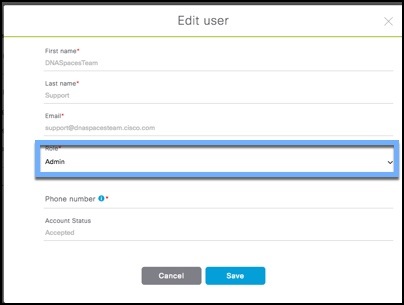 Cisco Spaces: Asset Locator Configuration Guide - Manage Users [Cisco ...