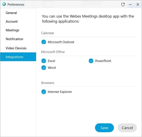 Use the Cisco Webex Meetings Desktop App